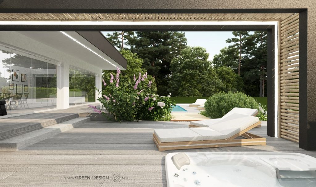 Projekt indywidualny Green Design - Altana z basenem i jacuzzi